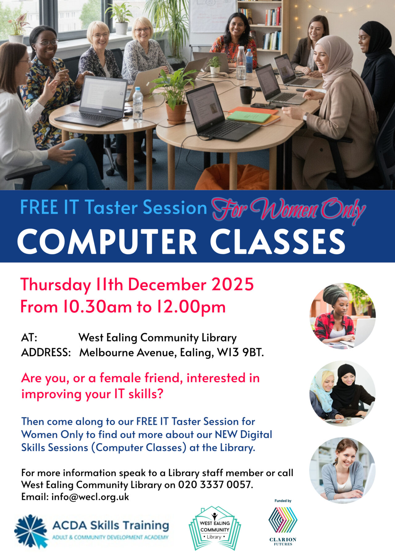 FREE IT Taster Session – For Women Only! 💻 | West Ealing Library
