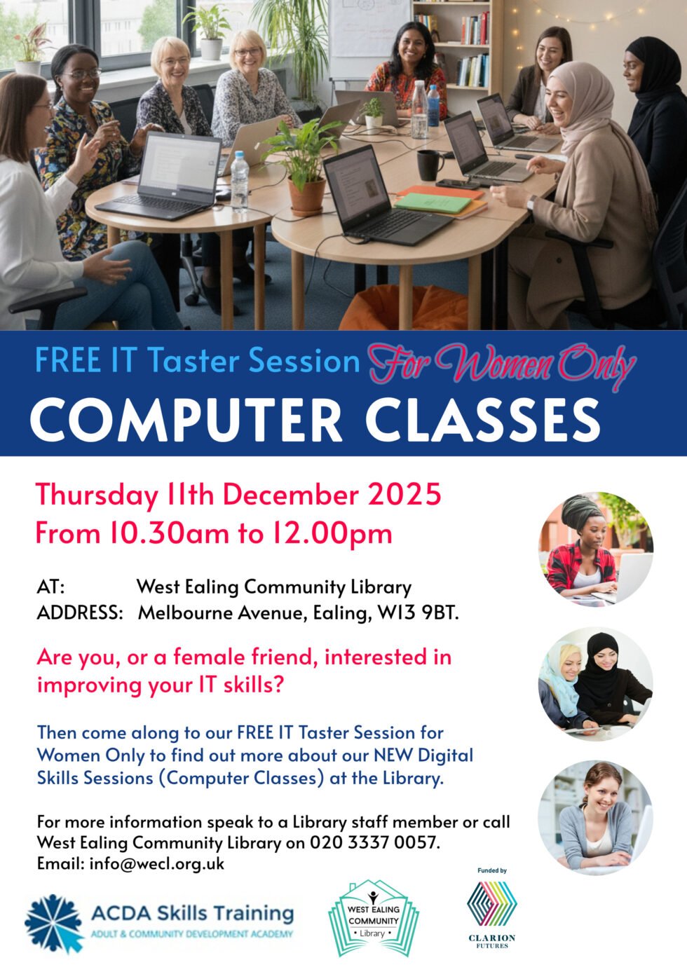 FREE IT Taster Session – For Women Only! 💻 | West Ealing Library